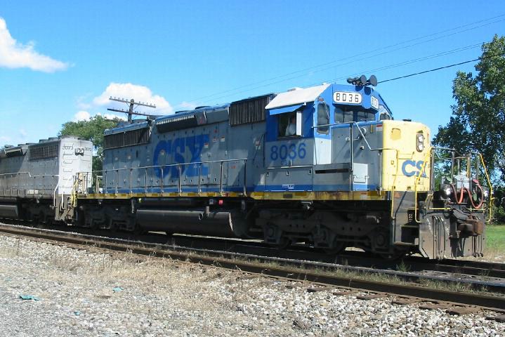 CSX 8036 comes south